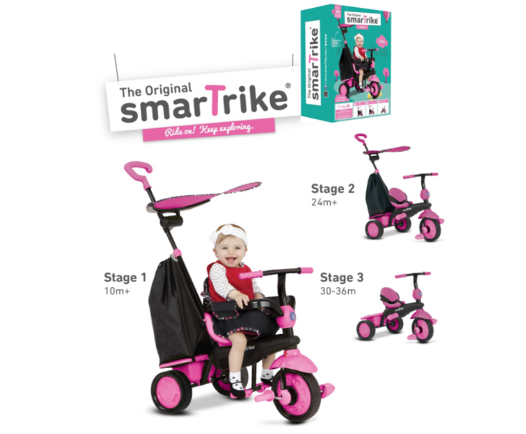 TRICIKLI TRICIKL DELIGHT TOUCH STEERING 3U1,RUŽIČASTI